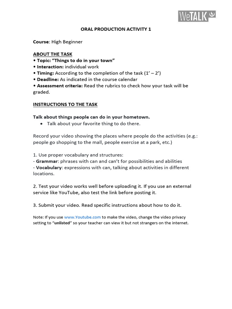 OA 1 High Beginner | PDF