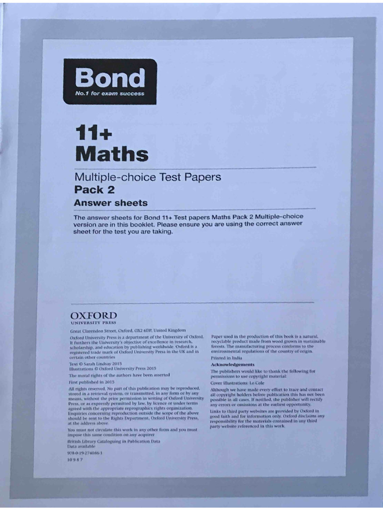 Pack 2 Answer Sheets | PDF