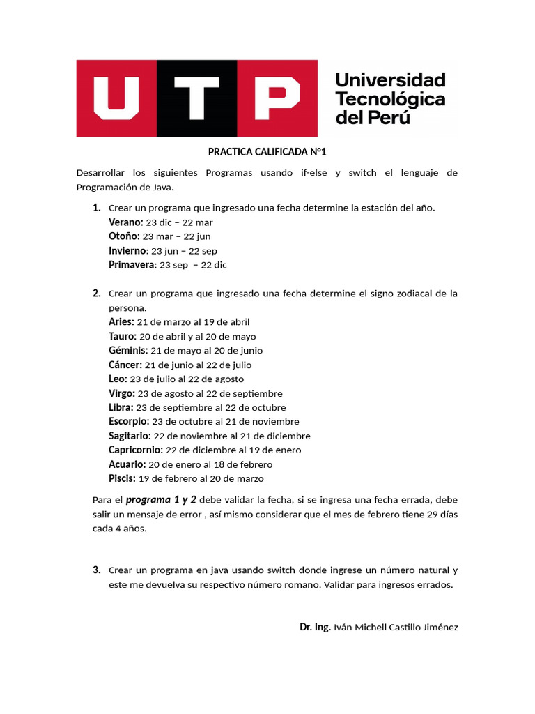 Practica Calificada N°1 | PDF