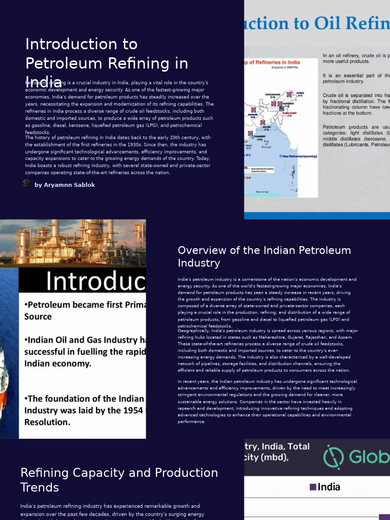 Petroleum Refining in India: An Overview | PDF | Oil Refinery | Petroleum