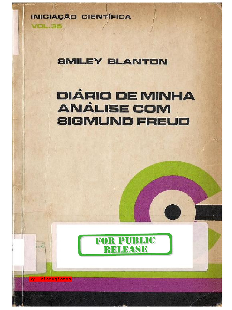 Smiley Blanton Diario de Minha Analise Com s Freud | PDF