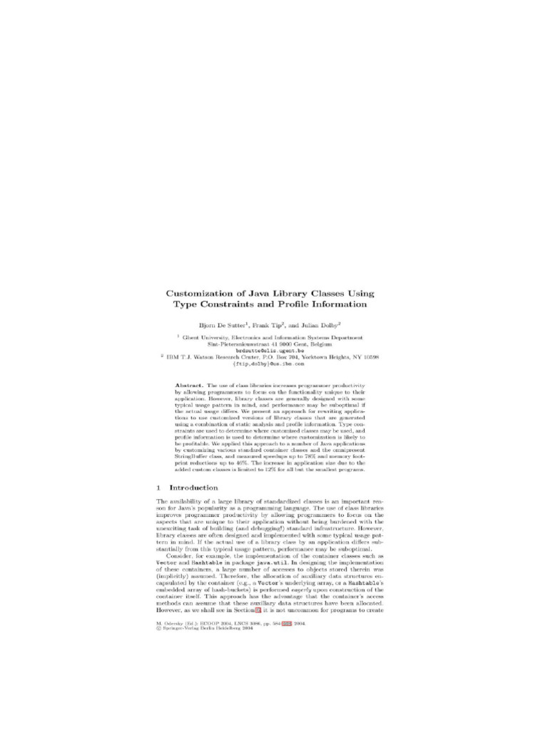 LNCS 3086 Customization of Java Library Classes Using Type Constraints ...