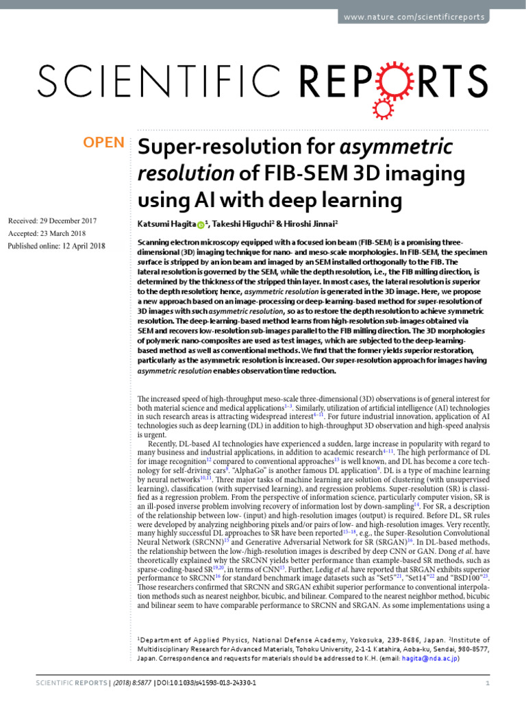 Superresolution For Asymmetric Resolution of FIBSEM 3D Imaging Using AI ...