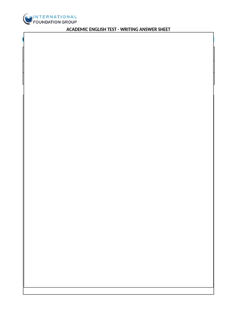 Writing Task 1 Answer Sheet | PDF