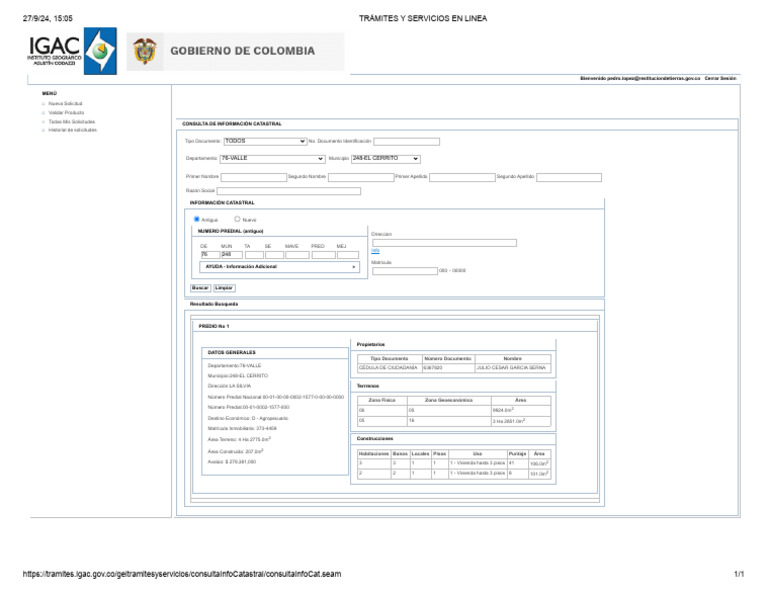 Consulta IGAC 762480001000000021577000000000 | PDF