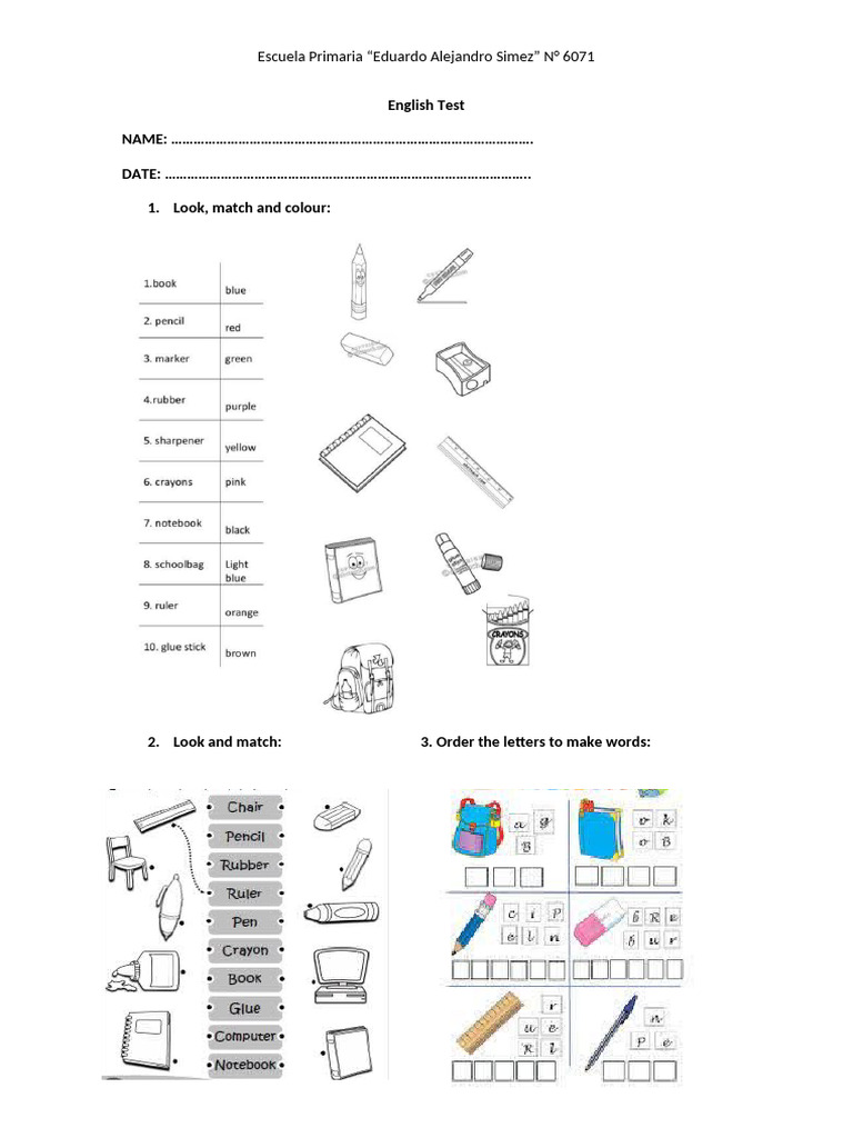 English Test - 7th Grade | PDF