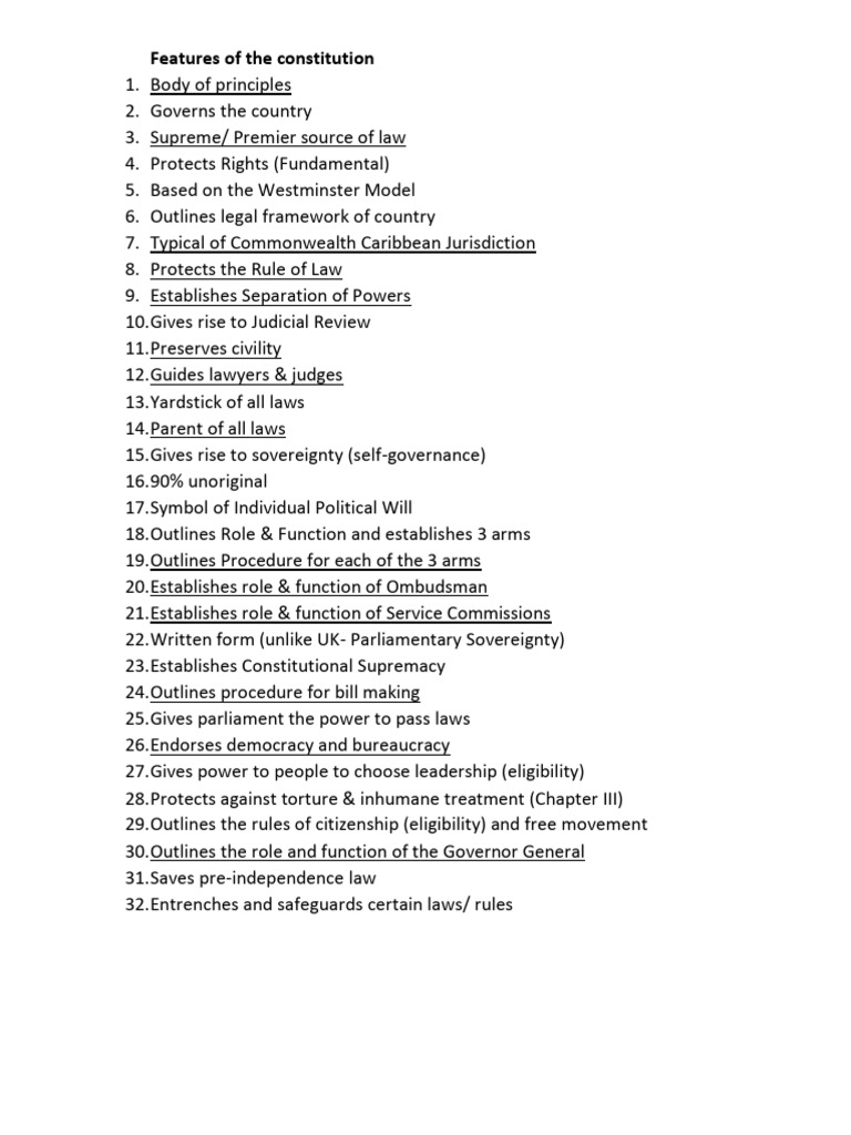 Features of The Constitution and Rights Under Constitution | PDF ...