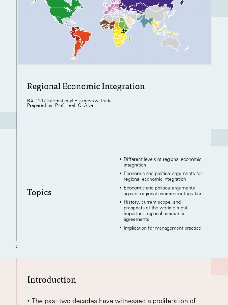 Regional Economic Integration | PDF | Free Trade | European Union