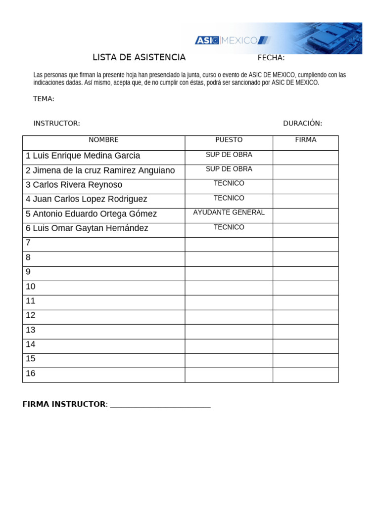 Lista Asic Editable | PDF