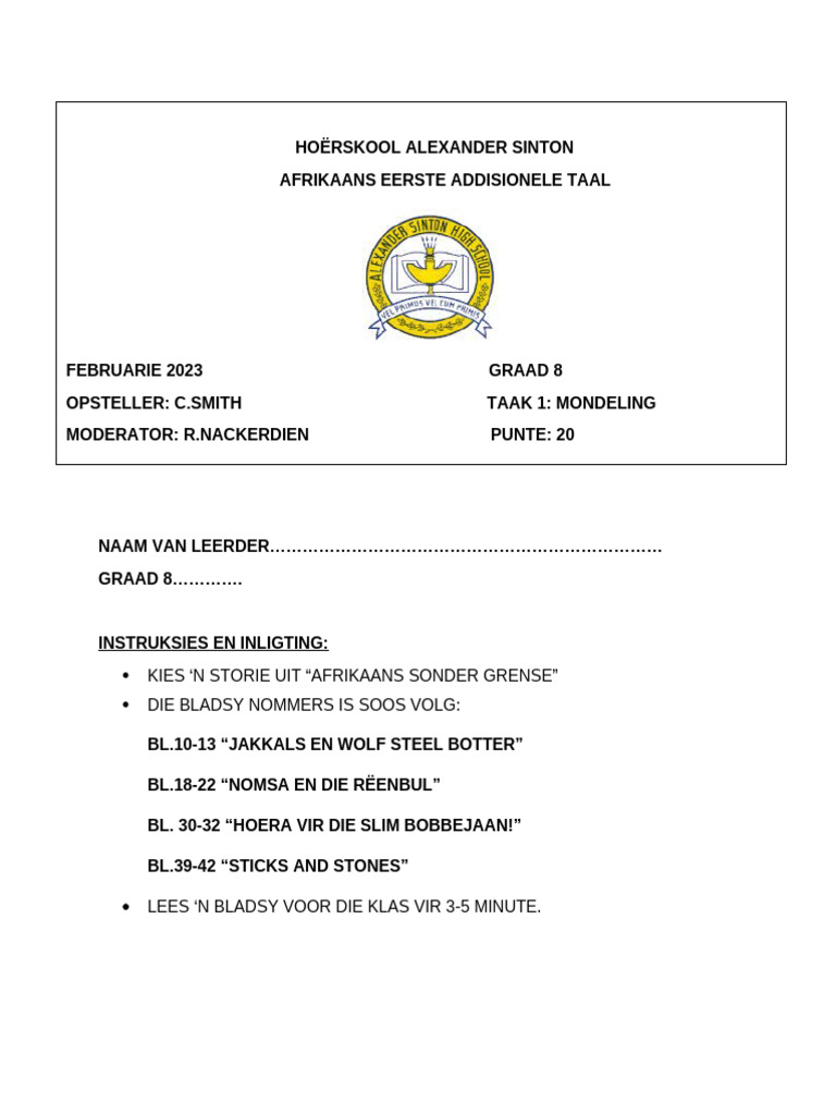 GR8 Taak 1 2023 | PDF