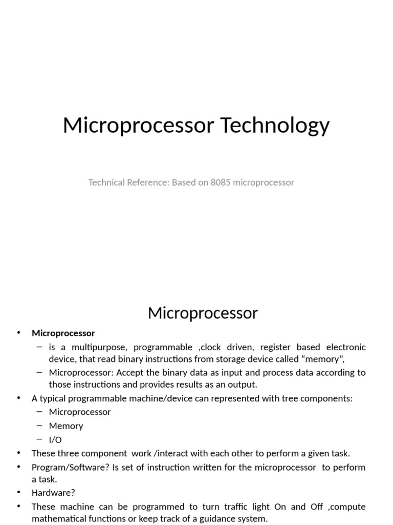 Microprocessor Technology OD19-BIT | PDF | Central Processing Unit | Assembly Language