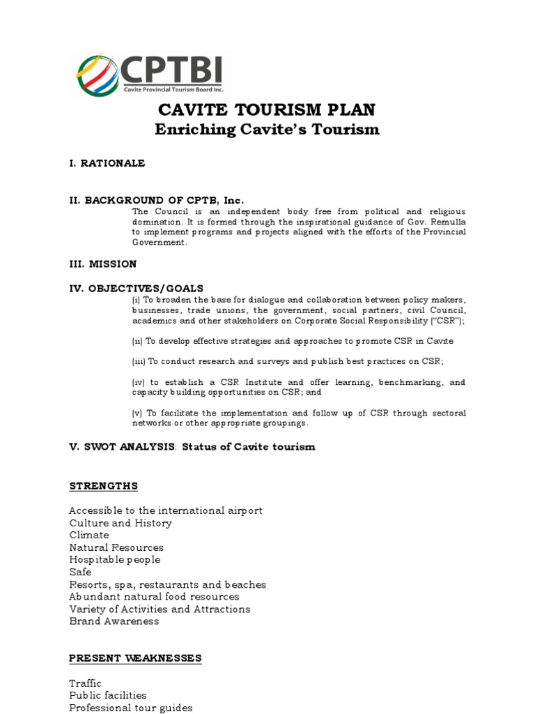 Enriching Cavite's Tourism Potential: A Strategic Plan for Promoting ...