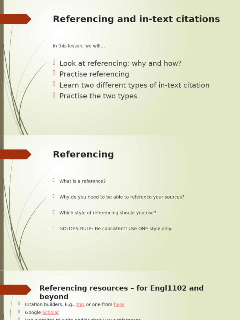 References and In-Text Citations | PDF | Citation | Bracket