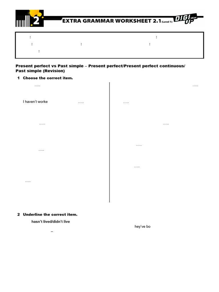 Present Perfect vs Past Simple Exercises | PDF