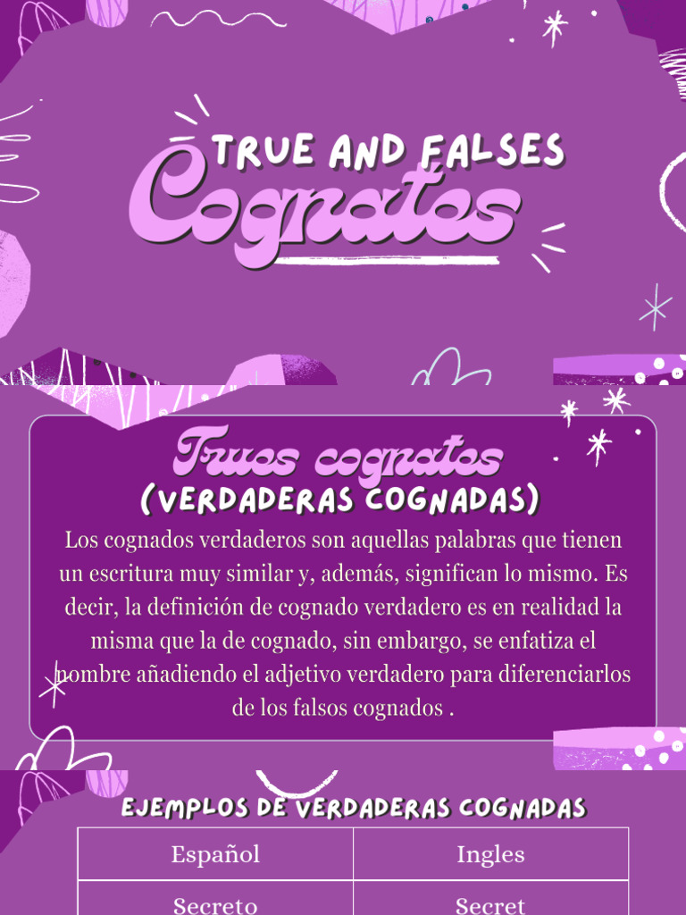 Verdaderas y Falsas Cognadas | PDF