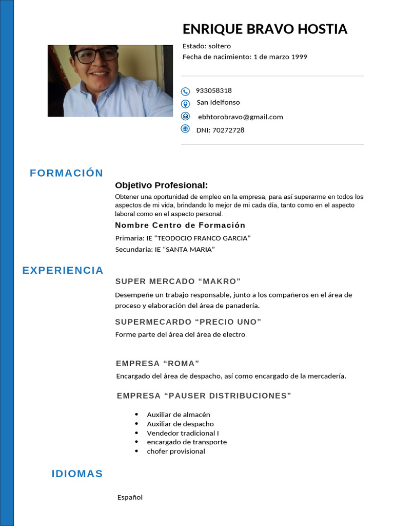 Curriculum Cv Enrique Bravo | PDF