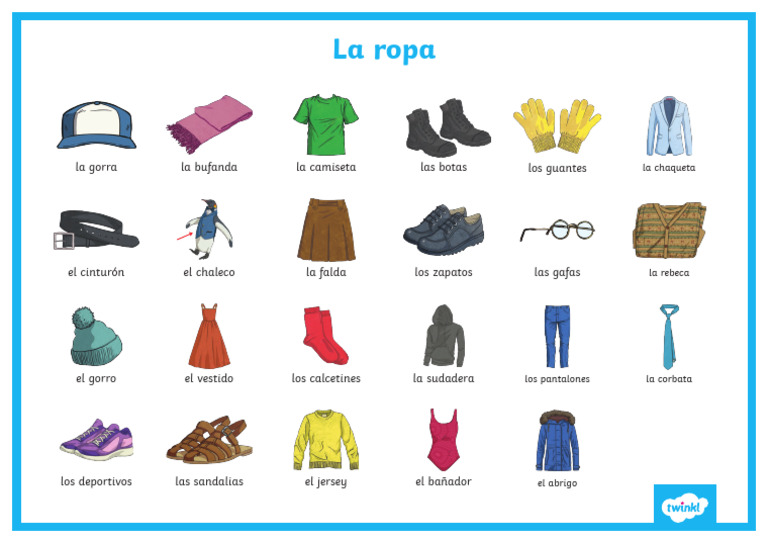 Las Ropas - Vocabulario | PDF