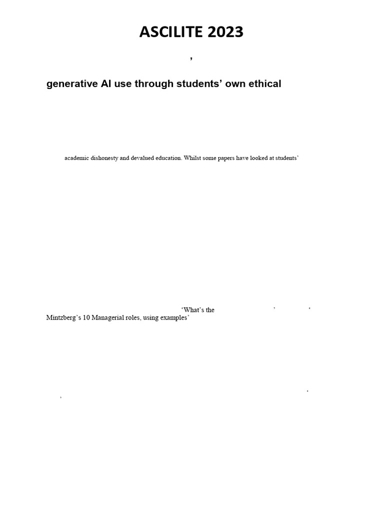 Ascilite 2023 | PDF | Utilitarianism | Artificial Intelligence