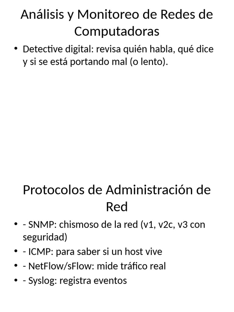Presentacion Analisis Monitoreo Redes | PDF