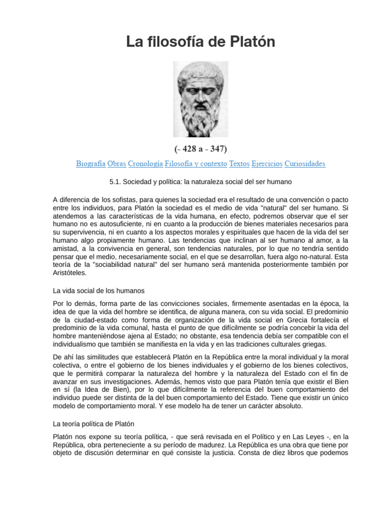 La Filosofía de Platón | PDF | Platón | Valor