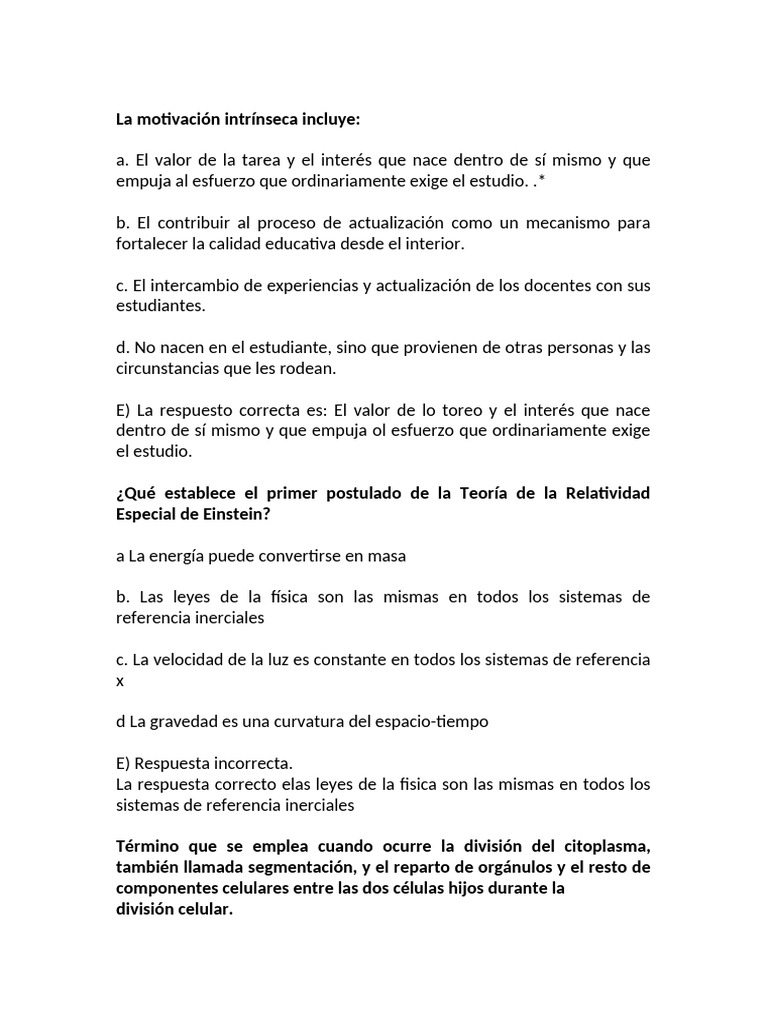 80 PREGUNTAS.doc TEXTO | PDF | Relatividad especial | Física