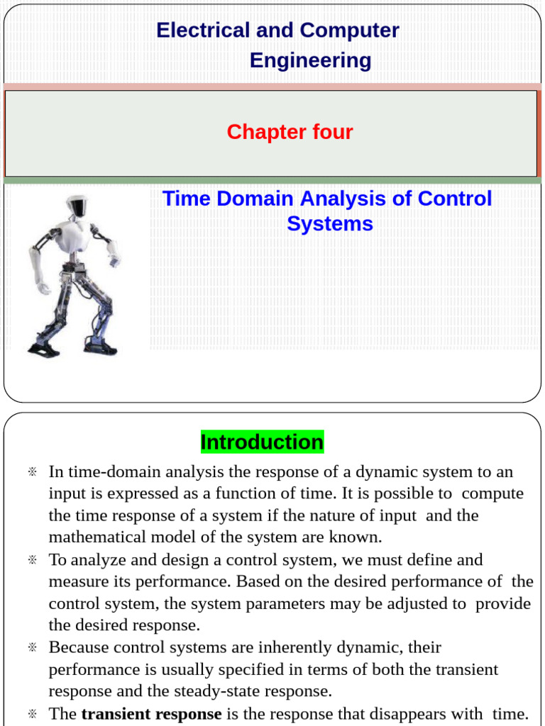 Lecture 4. Time Domain Analysis of Control Systems | PDF | Damping | Control Theory