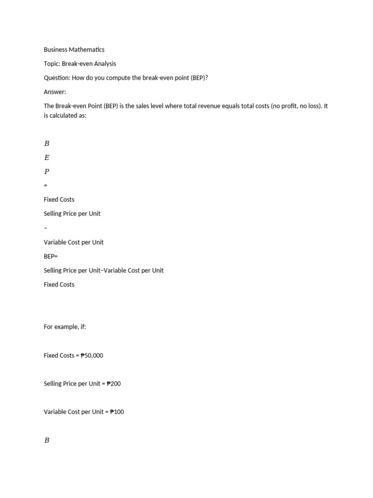 Business Mathematics Reviewer | PDF