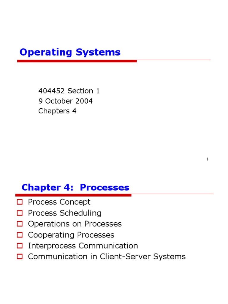 Operating Systems - ch4-F06 | PDF | Scheduling (Computing) | Message Passing