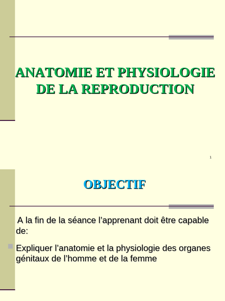 Anatomie & Physiologie de La Reproduction | PDF | Femme | Utérus