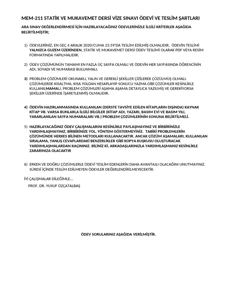 Sanal Ders Vize Odevi 2020-Guz-Son | PDF