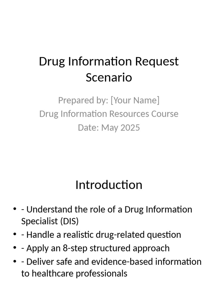 Drug Information Request Presentation | PDF