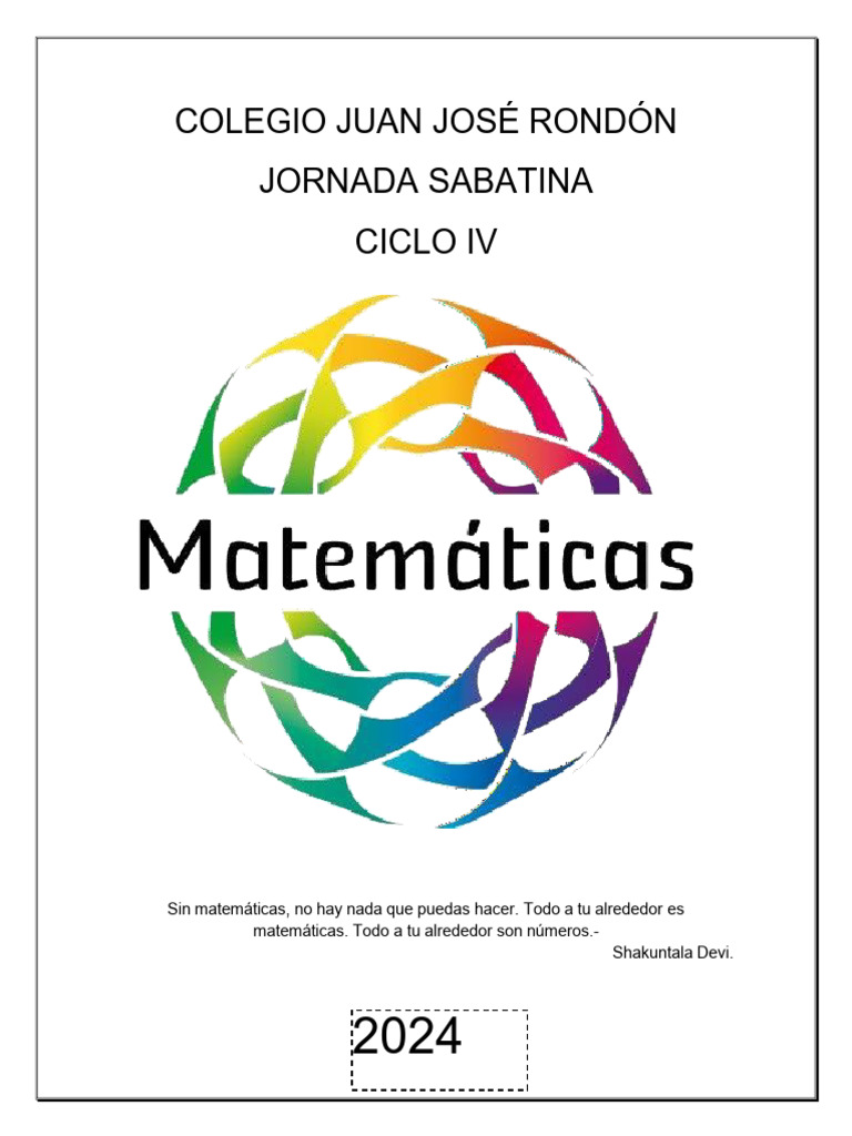Cartilla Matemáticas Ciclo Iv 2024 | PDF | Polinomio | Análisis matemático