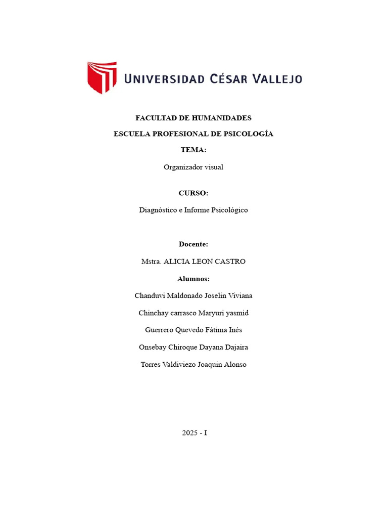 Ficha de Evaluación -Diag-Info - Sesión 1 - 2025-1.Docx | PDF | Cognición | Sicología