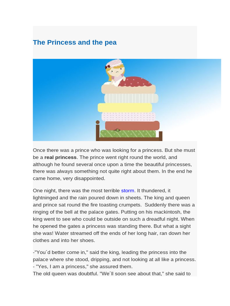The Princess and the Pea Story | PDF