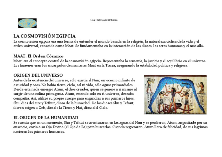 Cosmovisión Egipcia y Origen del Universo | PDF