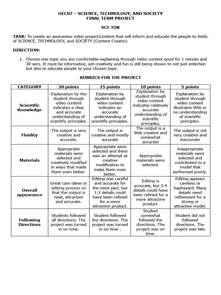 STS Final Project - Scitok | PDF | Scientific Method | Cognition