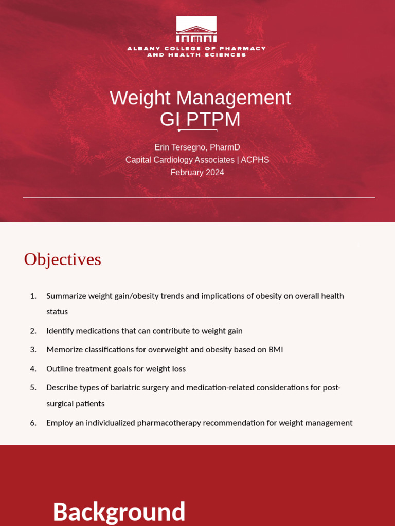 GI Weight Management Lecture | PDF | Bariatric Surgery | Obesity