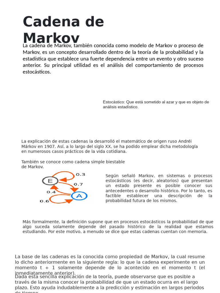 Introducción a la Cadena de Markov | PDF | Probabilidad | Cadena Markov