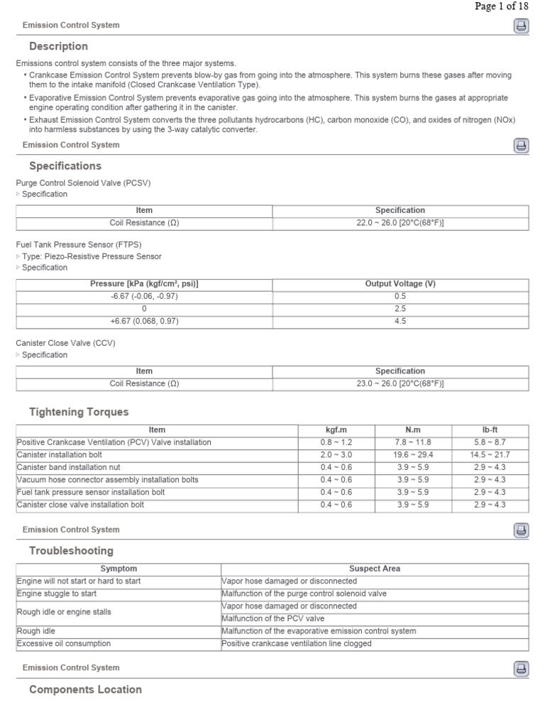 Emission Control System Overview | PDF | Exhaust Gas | Fuel Injection