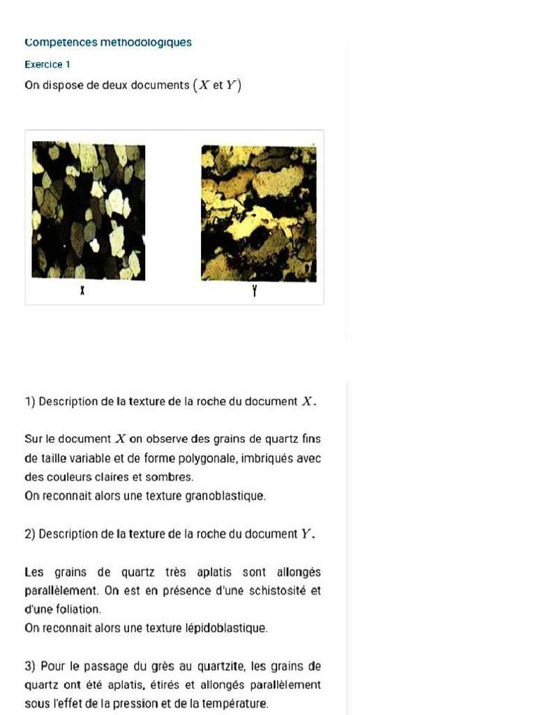 Formation Des Roches Correction Exo 1 2 3 4 | PDF
