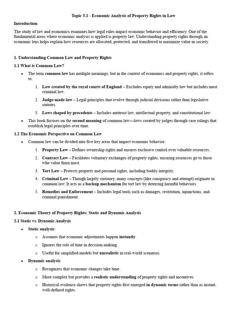 Class 2 - Chapter 3 - Property Law - Part 1 | PDF | Property | Economics