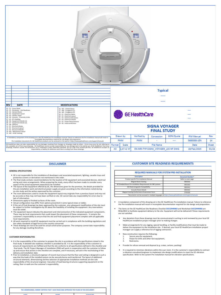 Fisa Conditii Instalare RMN GEHC-SP - SIGNA-VOYAGER - 8-270F | PDF | Electromagnetic ...