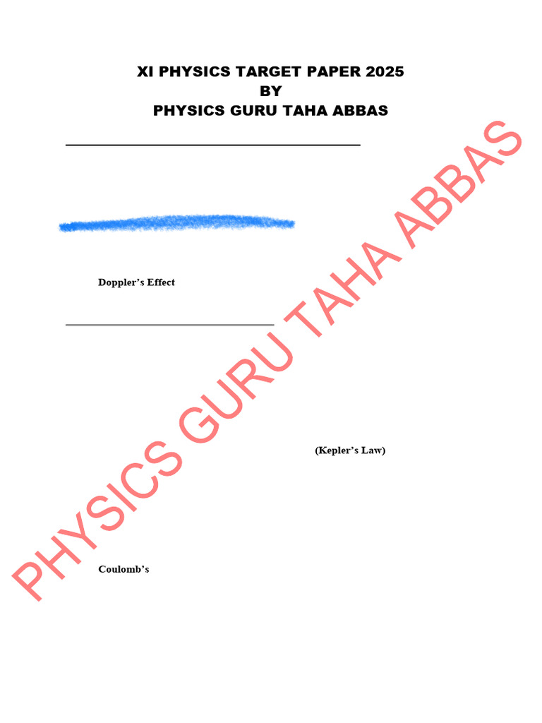 XI Physics Target Paper 2025 | PDF | Momentum | Physics