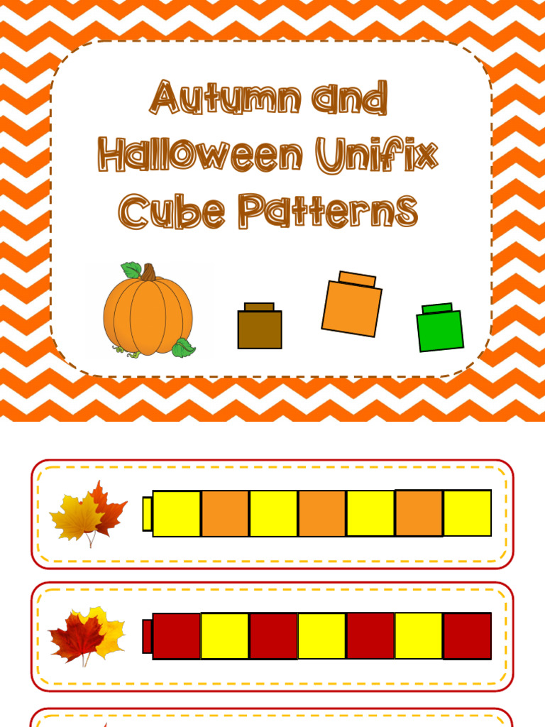 Autumn and Halloween Unifix Cube Patterns | PDF