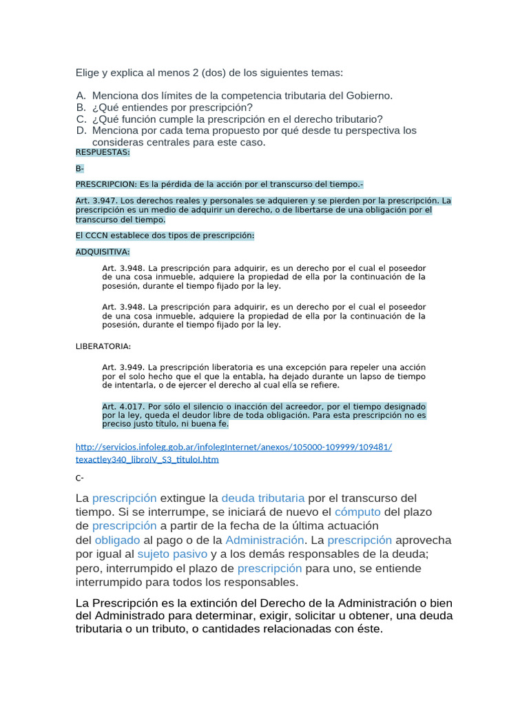 Foro 2 TP2 Tributario | PDF | Estatuto de limitaciones | Ley común