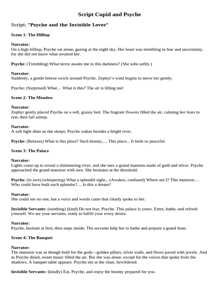 Script Cupid and Psyche | PDF