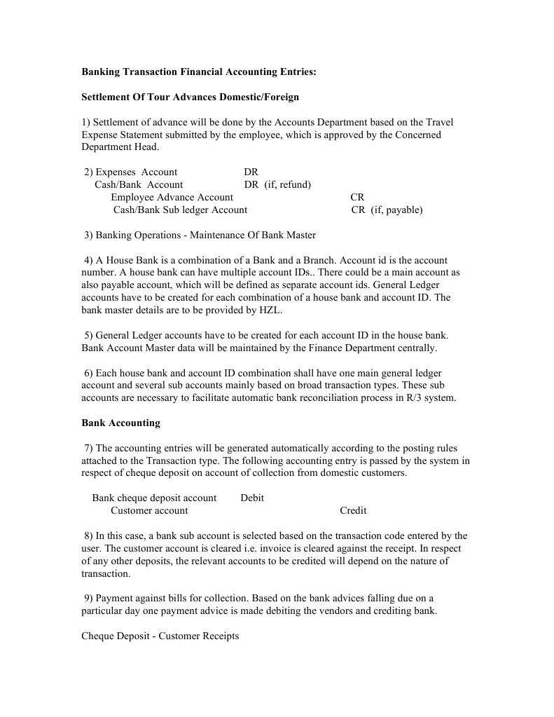 Banking Transaction Financial Accounting Entries | PDF | Debits And ...