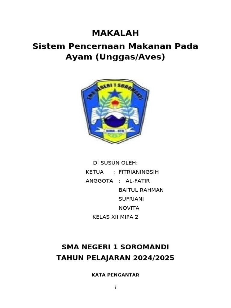 Fungsi Organ Pencernaan Ayam | PDF