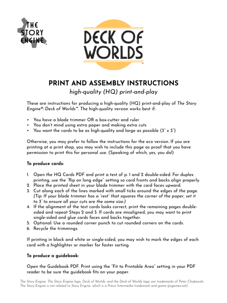 0 - DoW - Print and Assembly Instructions - HQ | PDF