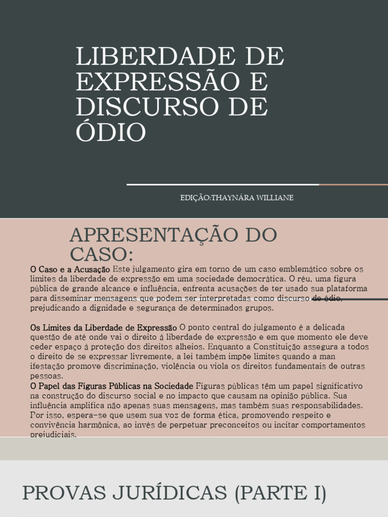Liberdade de Expressão vs. Discurso de Ódio | PDF | Liberdade de ...